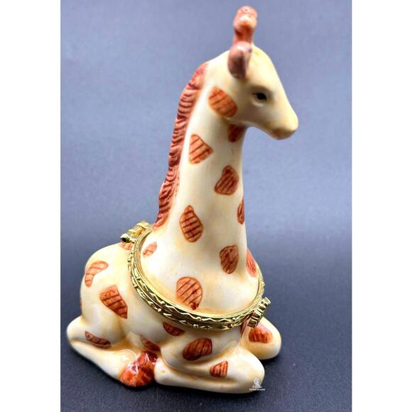 Other | Vintage Ceramic Giraffe Trinket Box Limoges Style With Gold ...